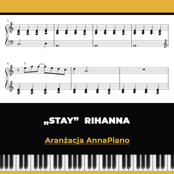 „Stay” Rihanna – aranżacja fortepianowa dla osób średnio zaawansowanych